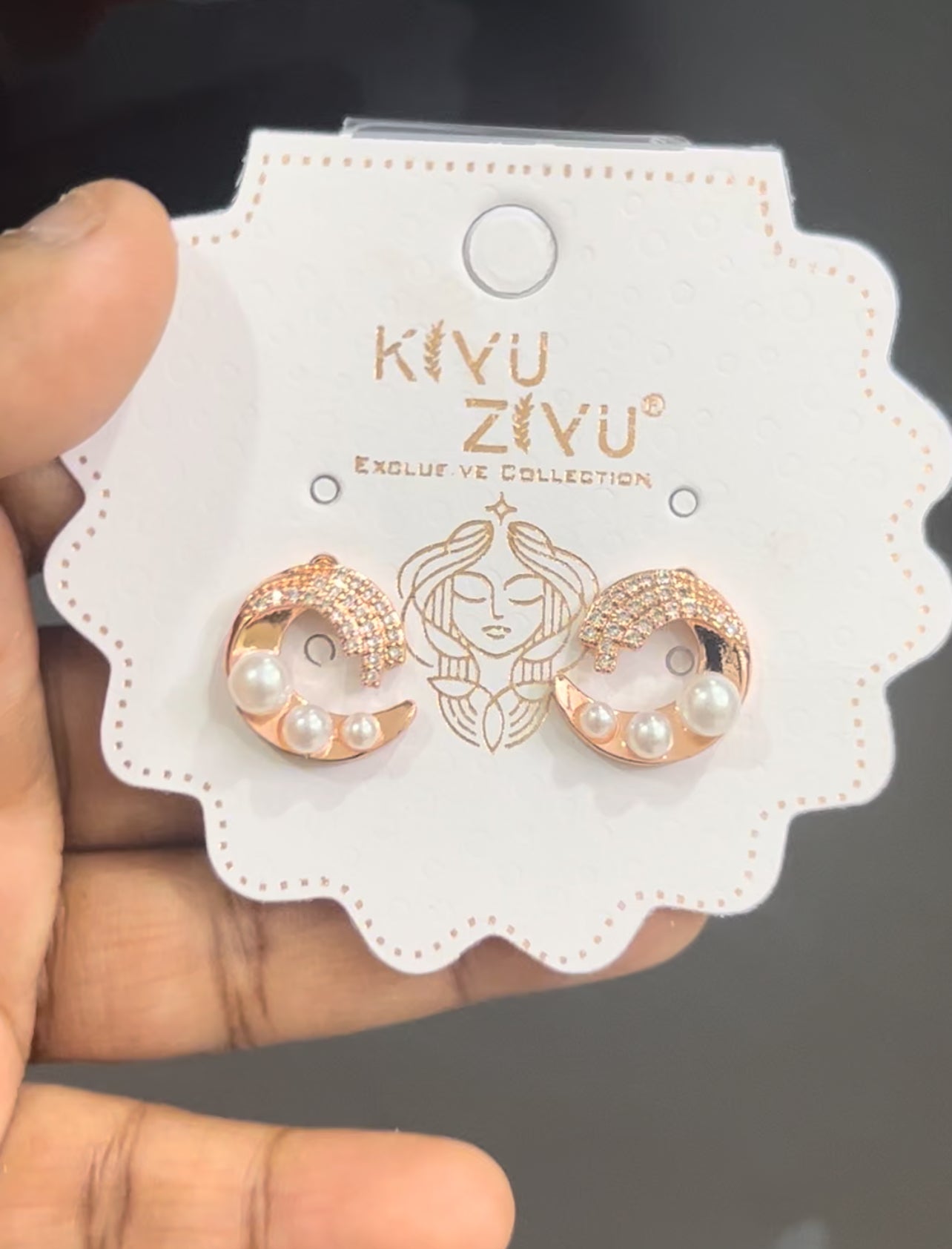 CZ round shape stud with pearls – Fashion Mantra Jewellary